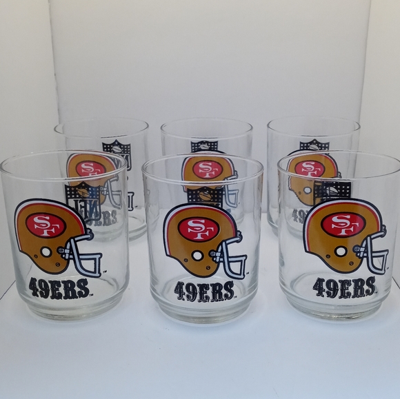 Accents | Vintage Nfl San Francisco 49ers Cocktail Glasses Set Of 6 ...